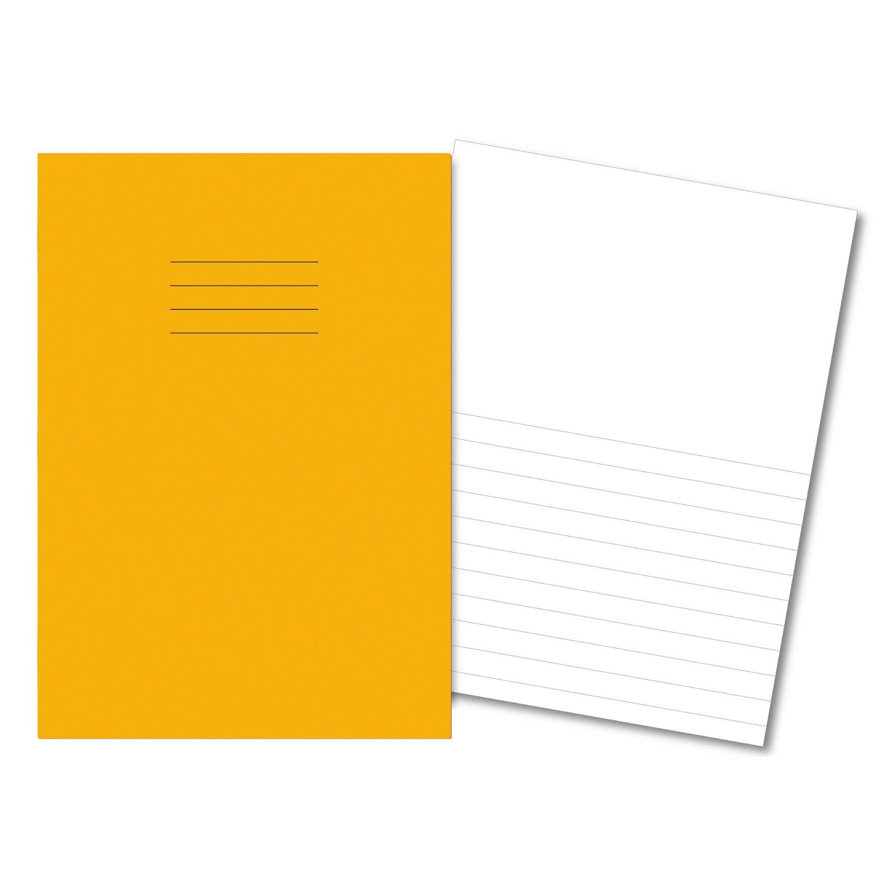 Classic Exercise Books A4+ 80 Pages Top Blank/Bottom15mm Ruled Yellow ...